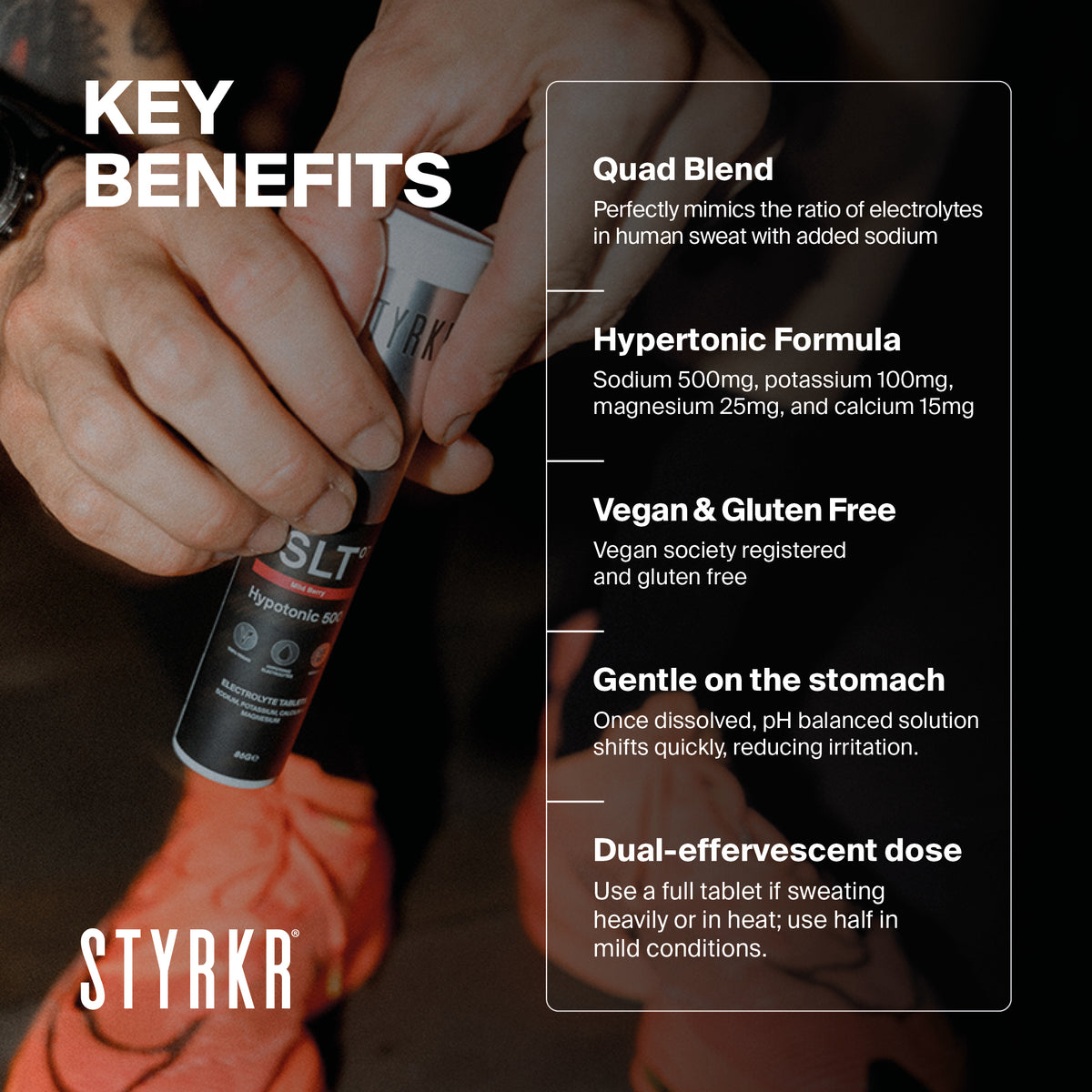 SLT07 Hydration Tablets Mild Berry 500MG | STYRKR