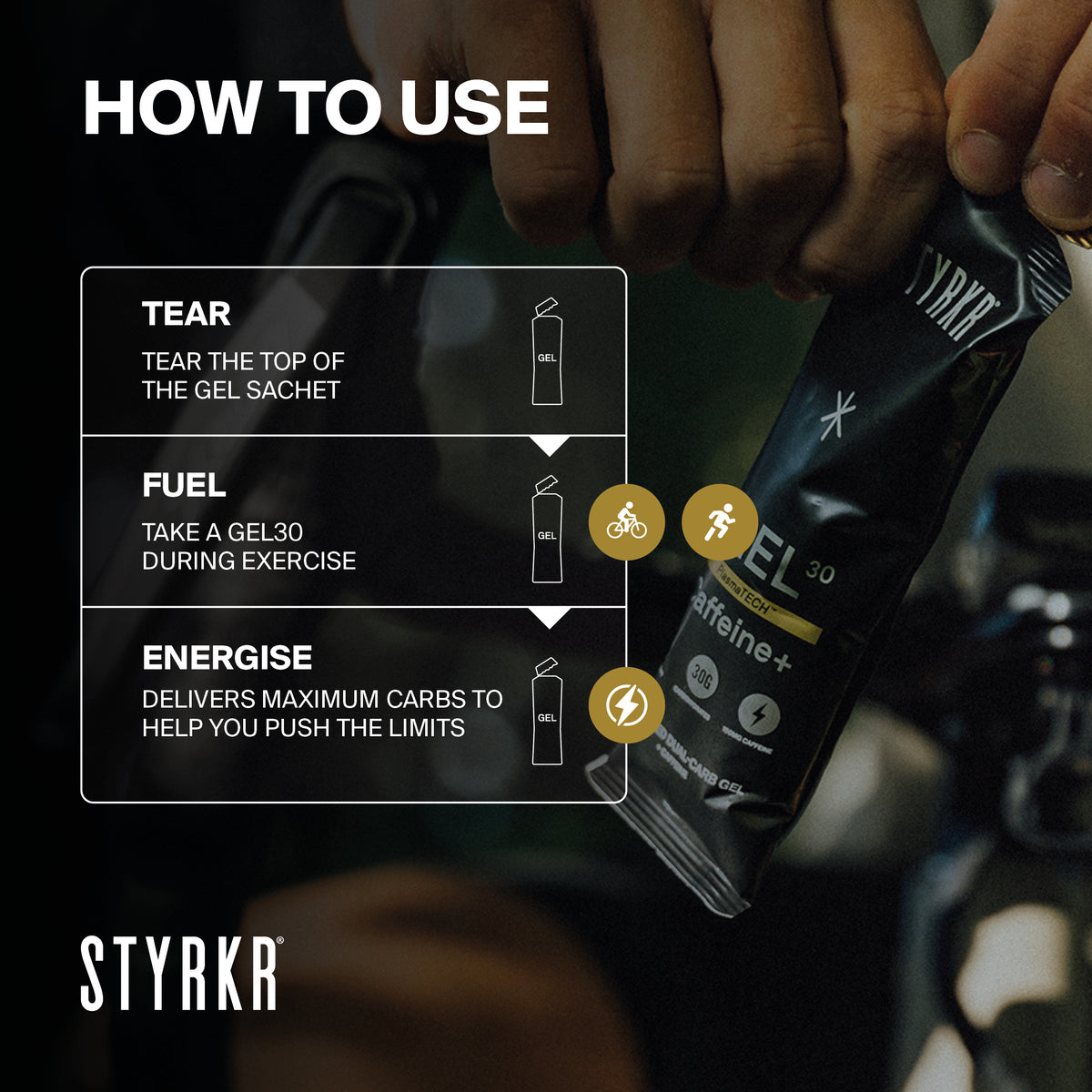 Styrkr GEL30 Caffeine Dual-Carb Energy Gel eu | STYRKR